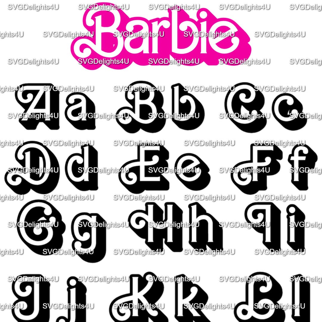 Barbie Movie Font SVG Full Alphabet, Numbers, and Special Characters ...