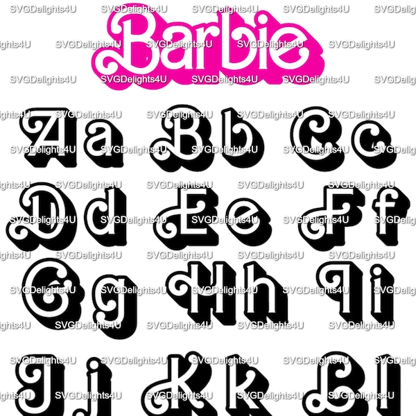Barbie Alphabet Font Svg - Etsy