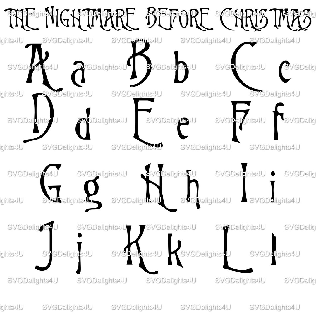 The Nightmare Before Christmas Font SVG Full Alphabet, Numbers, and ...