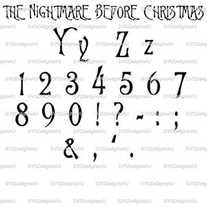 The Nightmare Before Christmas Font SVG Full Alphabet, Numbers, and ...