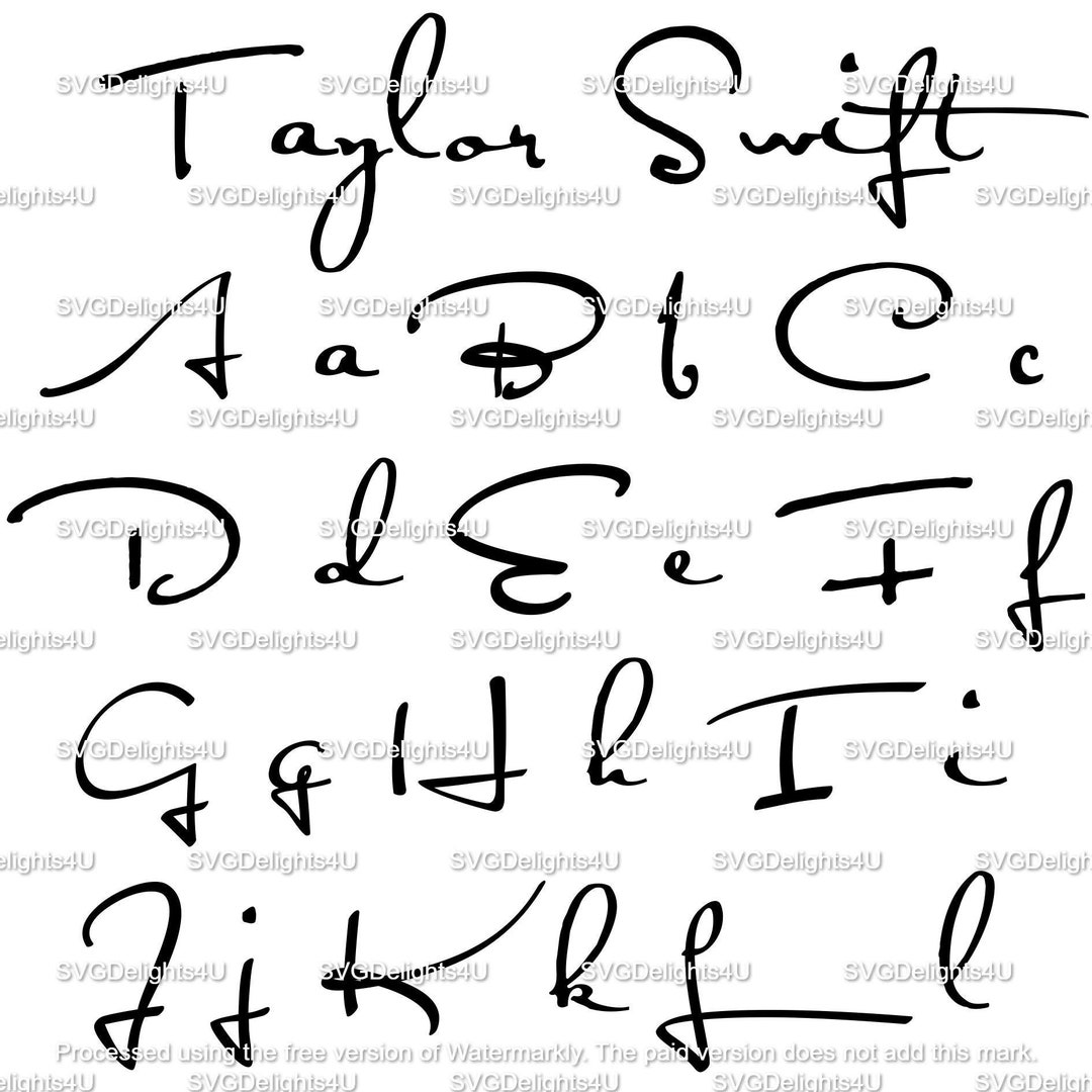 Taylor Swift Debut Font SVG and TTF Full Alphabet, Numbers, and Special ...