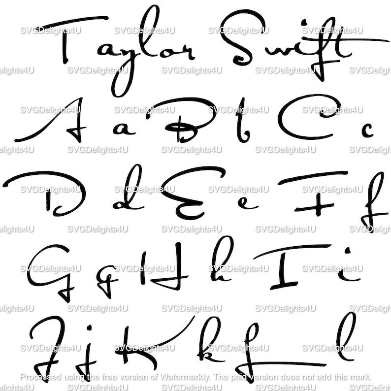 Taylor Swift Debut Font SVG Full Alphabet, Numbers, and Special ...