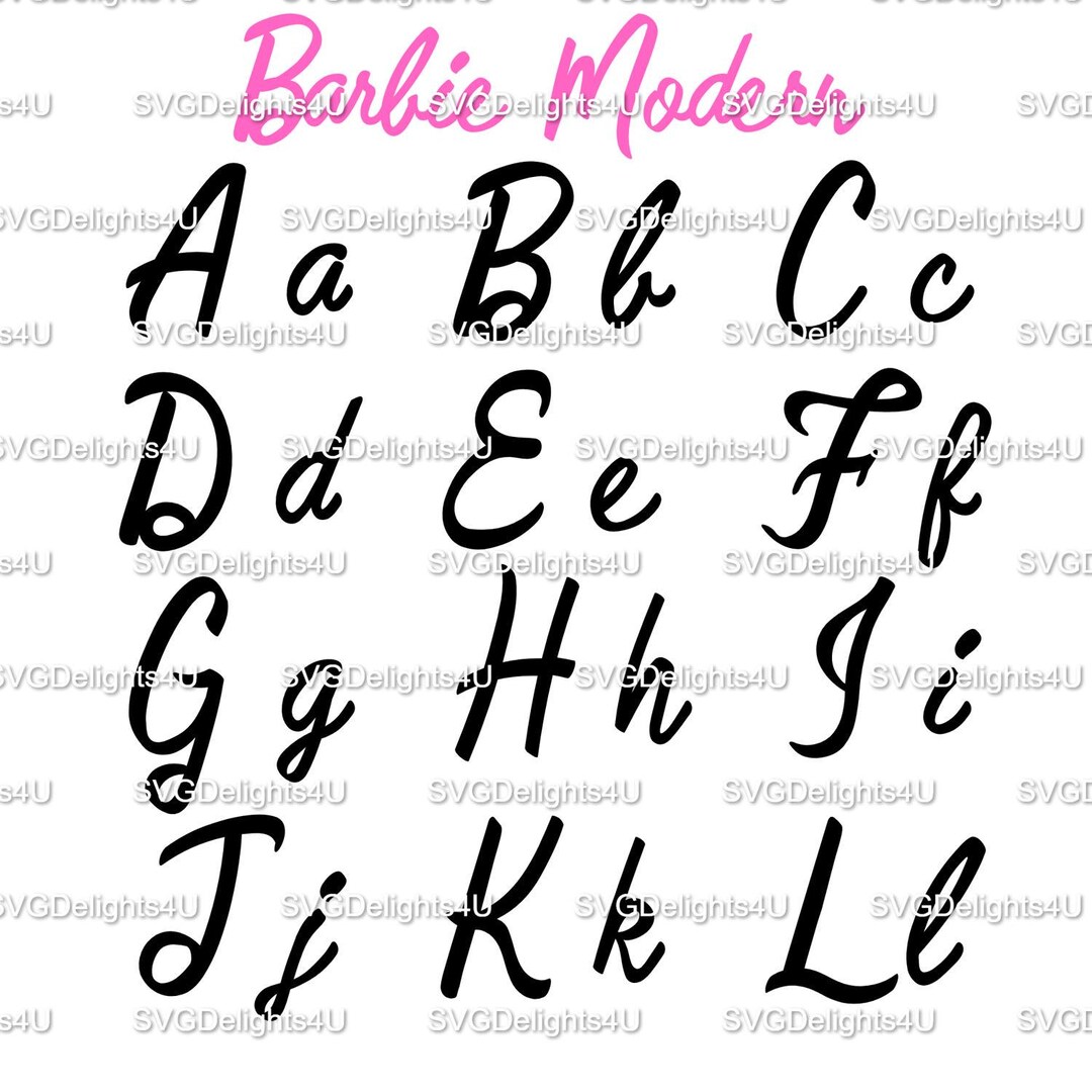 Barbie Modern Movie Font SVG and TTF Full Alphabet, Numbers, and ...