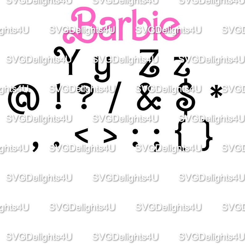 Barbie Movie Font SVG and TTF Full Alphabet, Numbers, and Special ...