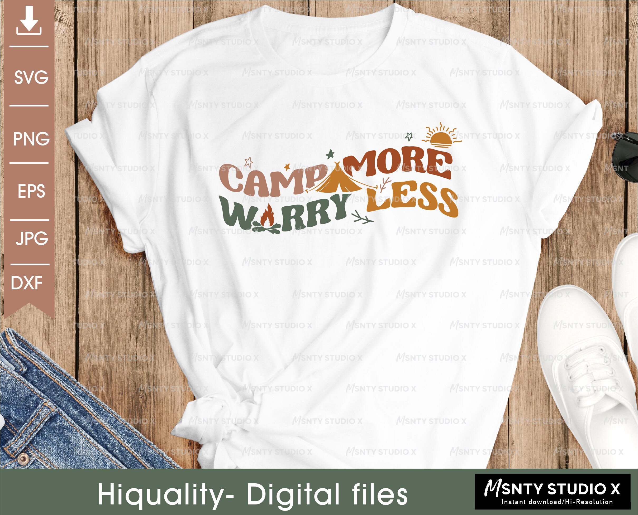 Camp More Worry Less Svg Camping Svg Hiking Svg Mountains | Etsy