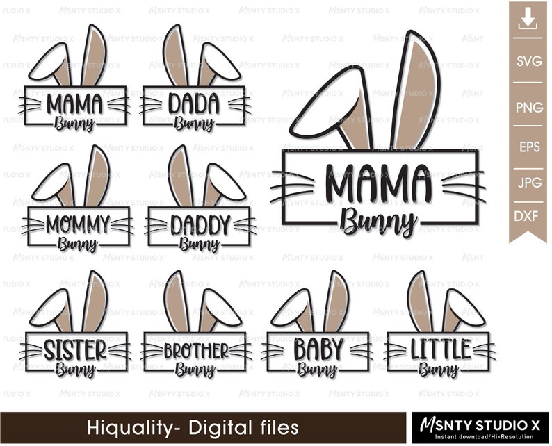 Family Bunny SVG Easter Shirt SVG Mama Bunny SVG Baby Bunny - Etsy
