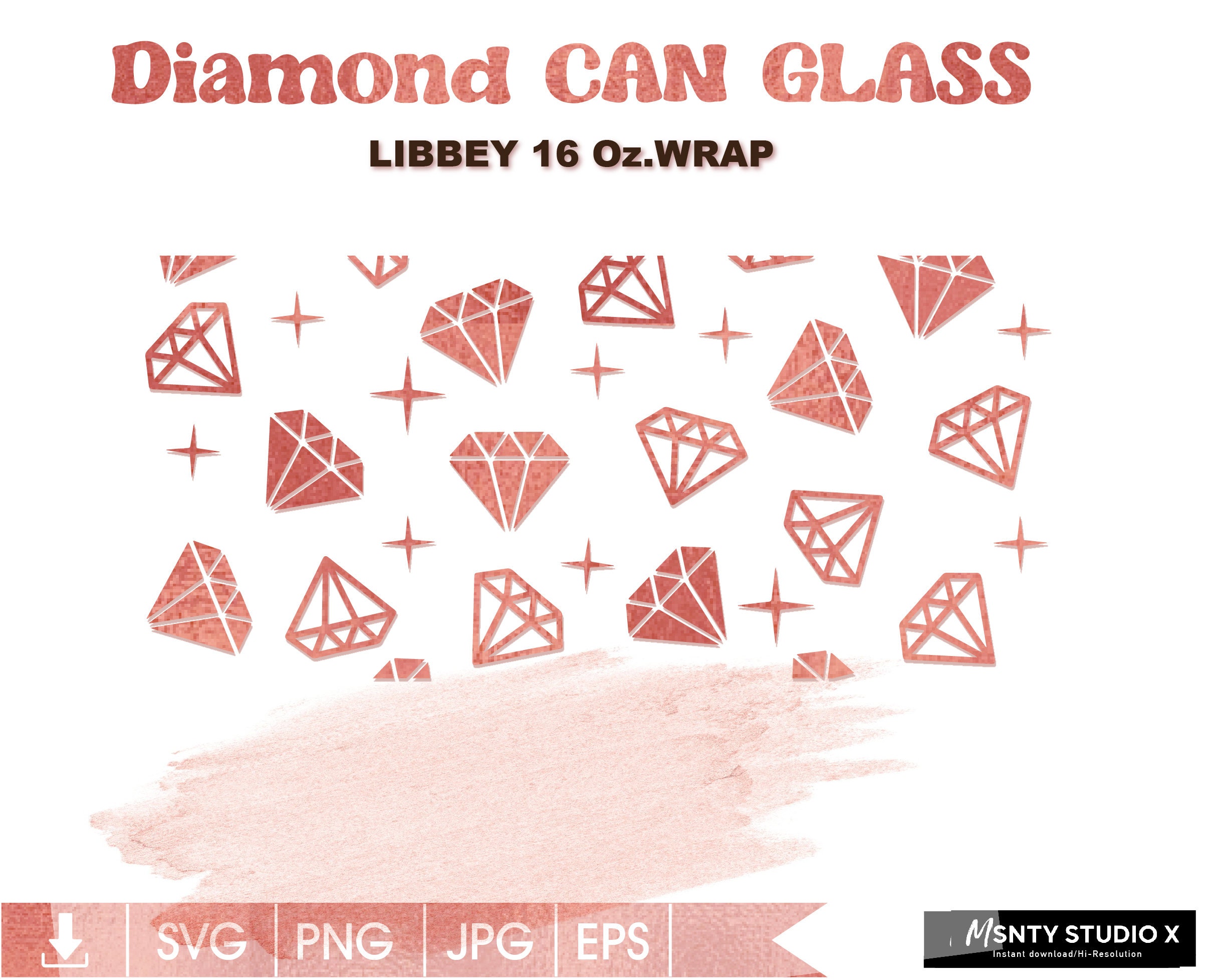 Full Wrap Diamonds Wrap Svg Diamonds Can Glass Wrapbride - Etsy