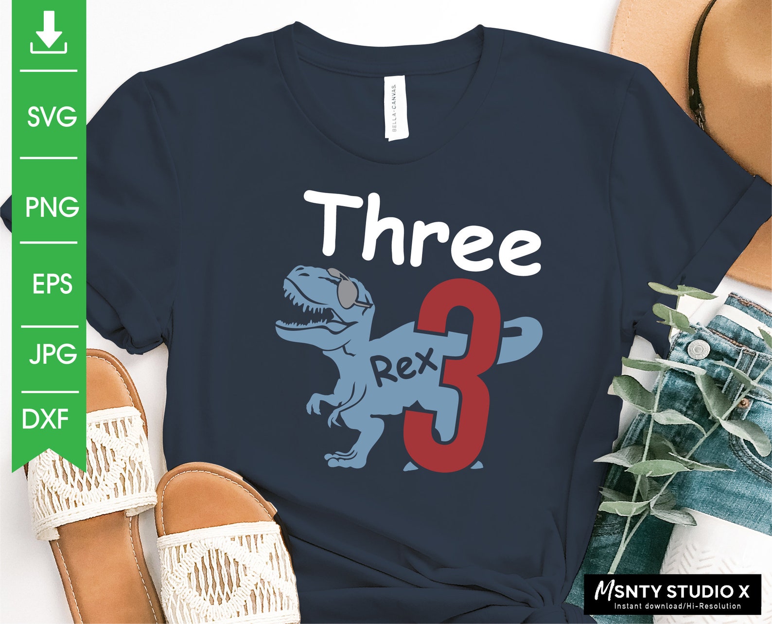 Three Rex Svg Dinosaur Birthday Svg 3rd Birthday Svg Third - Etsy