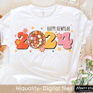 Happy New Year 2024 PNG, Disco Ball Png ,new Year's Sublimation Groovy ...