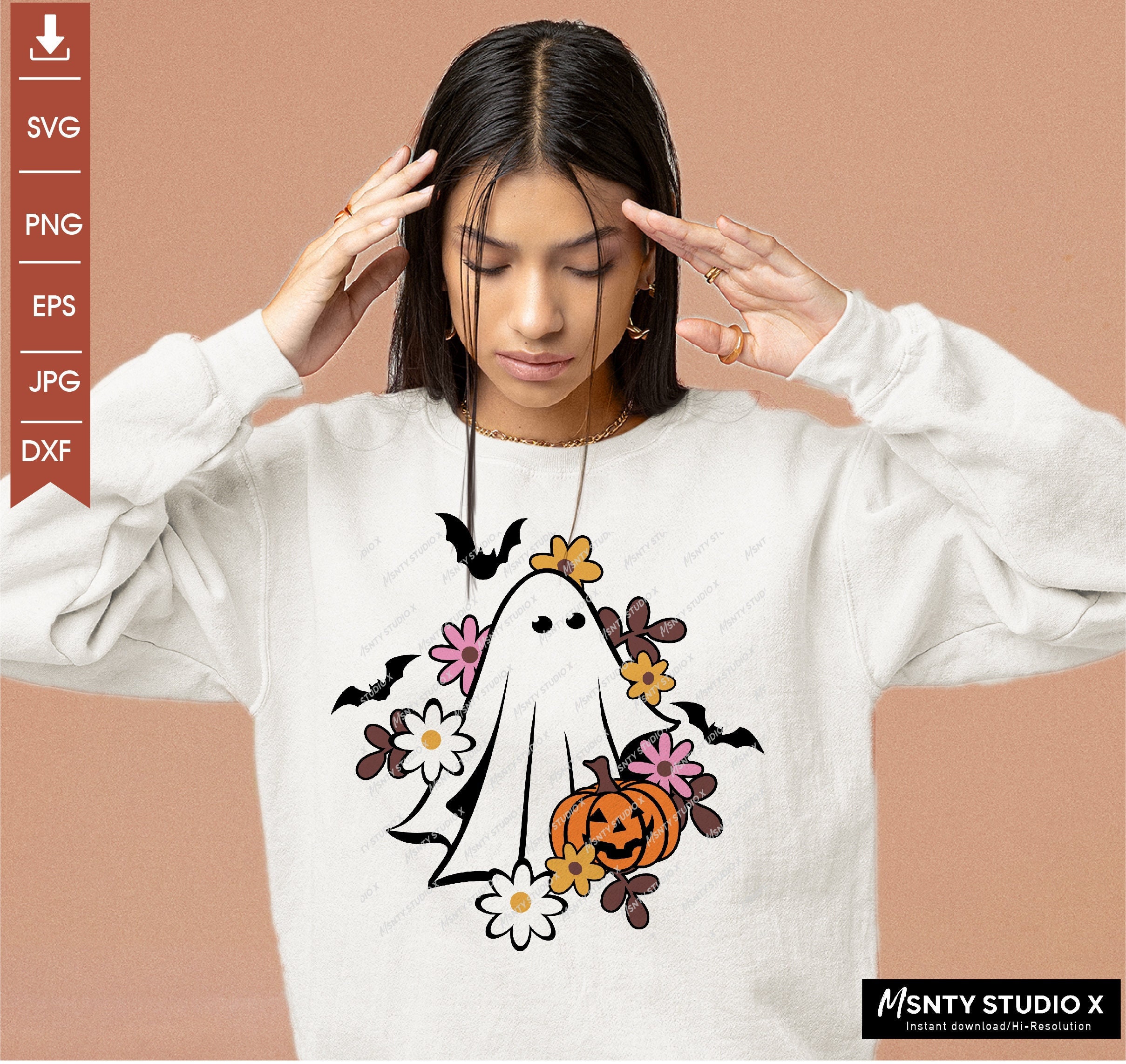 Floral Ghost Svg, Ghost SVG ,cute Ghost PNG, Boo Ghost,pumpkin Svg ...