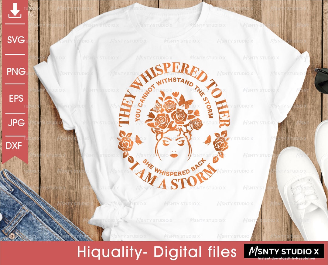 I Am the Storm SVG: Woman Floral Silhouette Cut File (digital Download ...