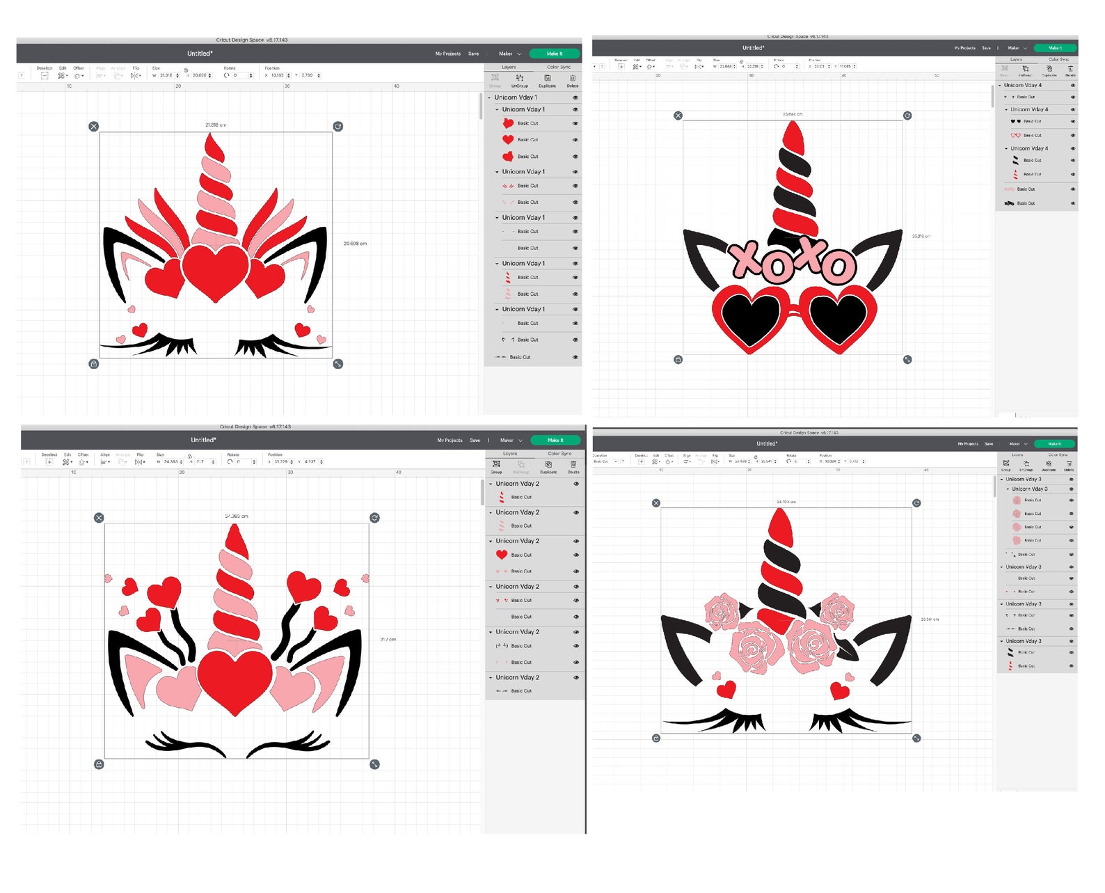 Valentine Unicorn Bundle Svgunicorn Face Svg Valentine Heart - Etsy