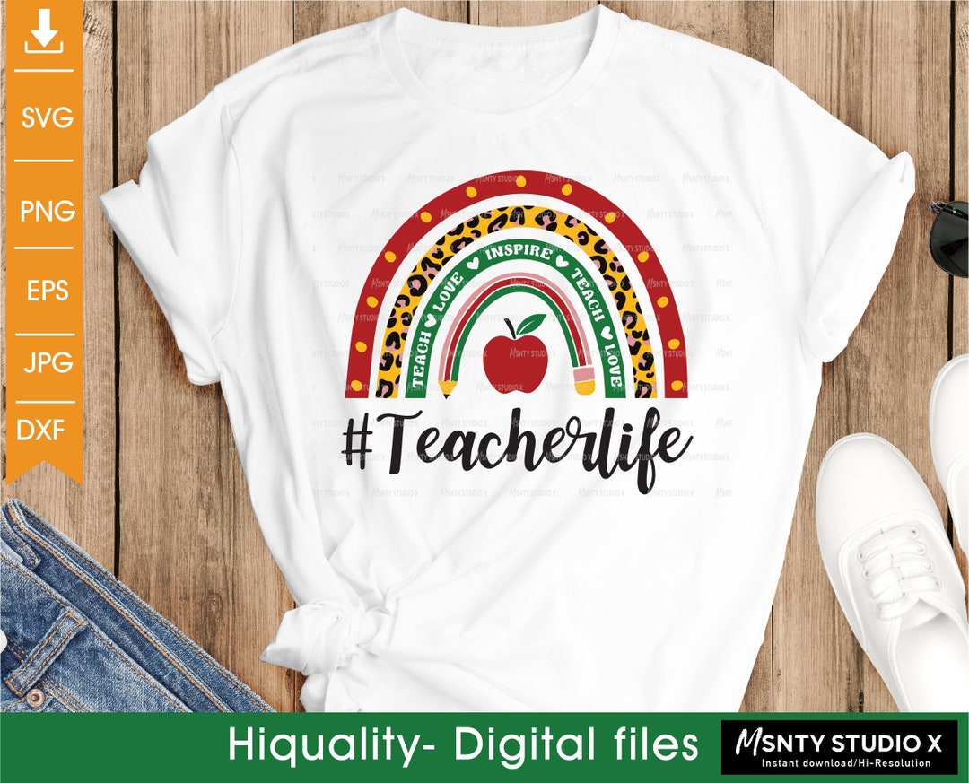 Teacherlife Svg, Rainbow Svg, School Svg,teacher Rainbow SVG, Teacher ...
