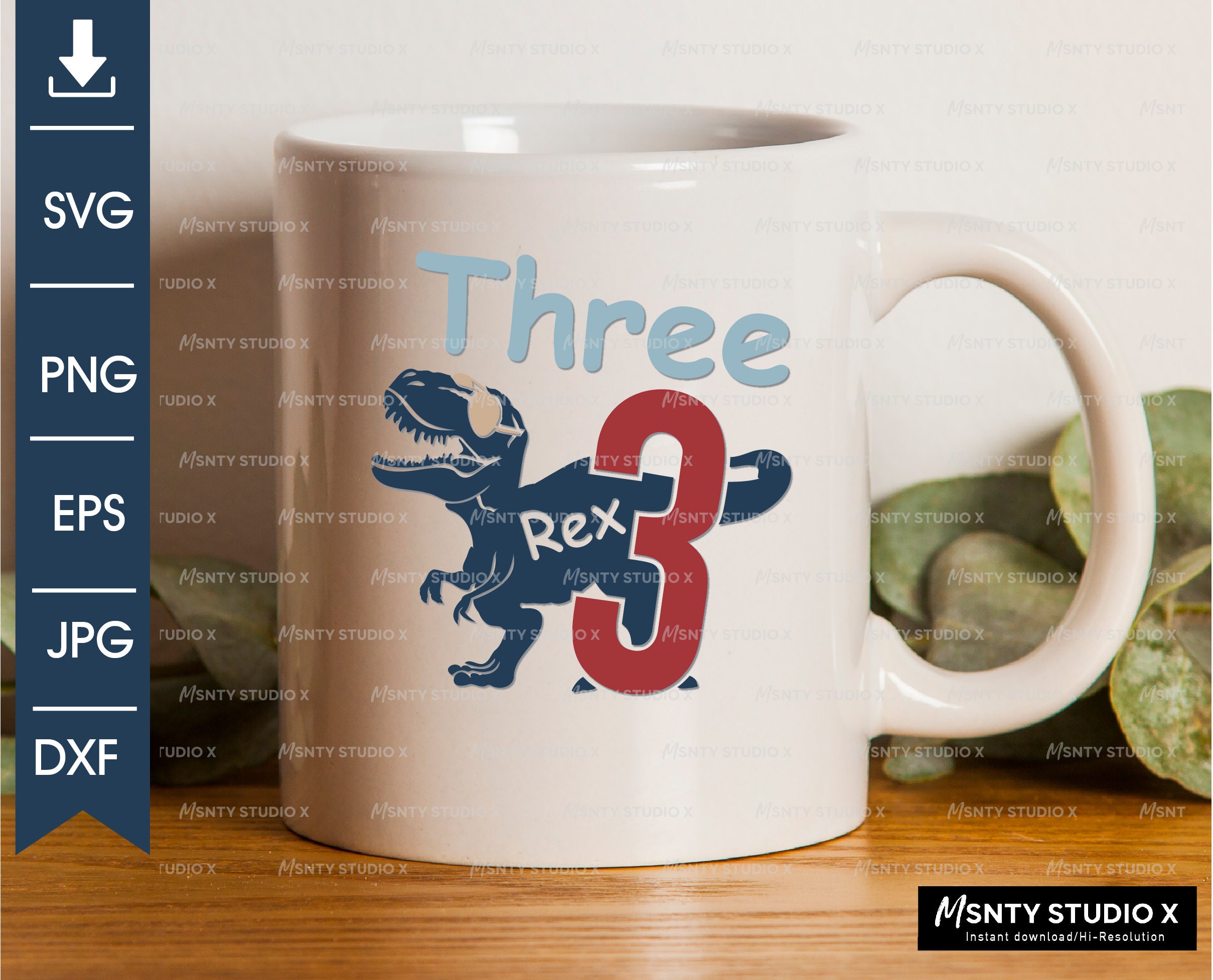 Three Rex Svg Dinosaur Birthday Svg 3rd Birthday Svg Third | Etsy