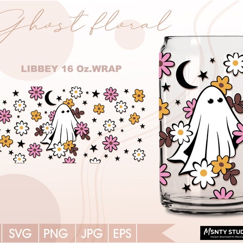 Boho Ghost Halloween Full Wrap Cutting File for Libbey 16oz - Etsy