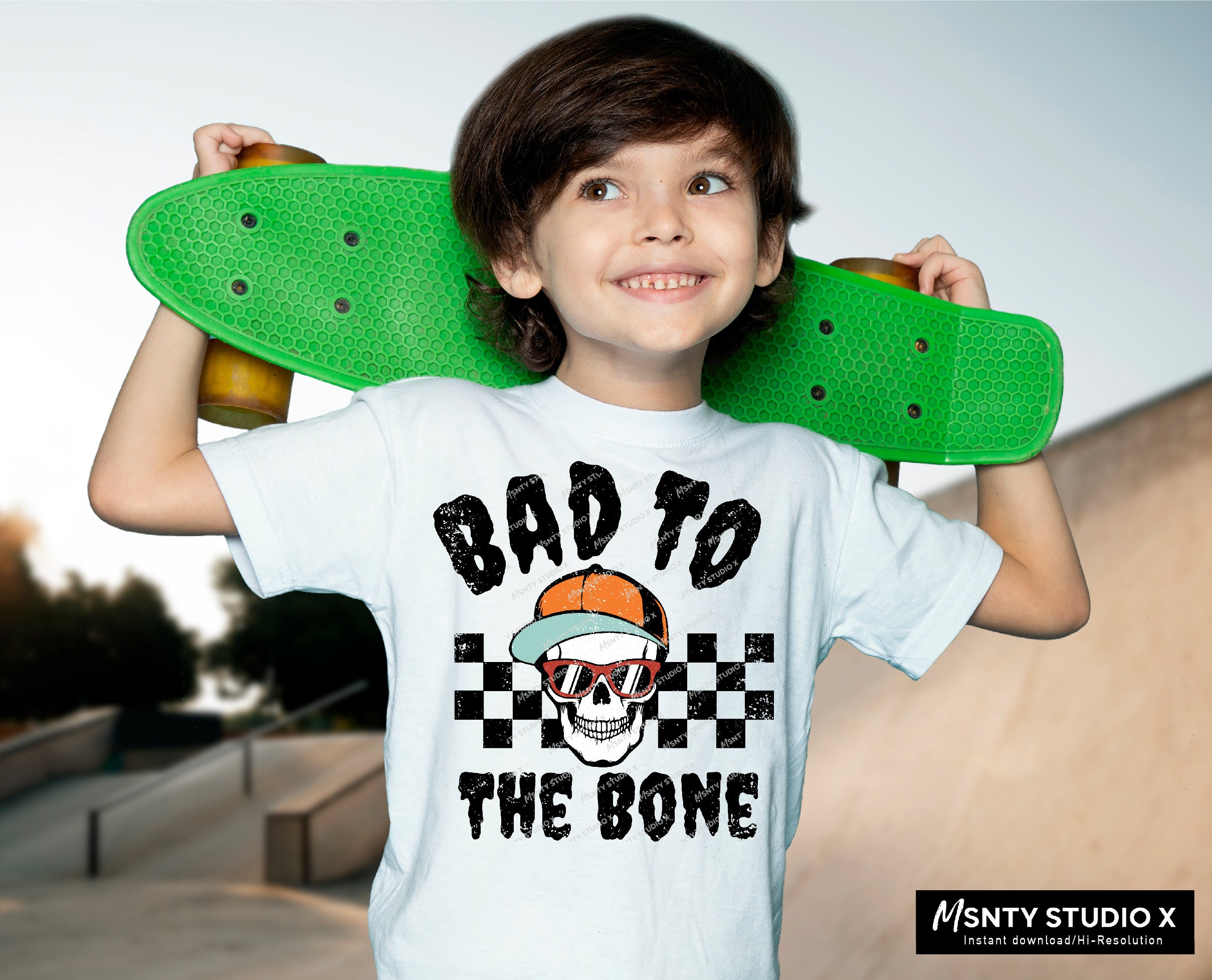Skull Boy Ghost SVG: Bad to Bone Sublimation Design (digital Cut File ...