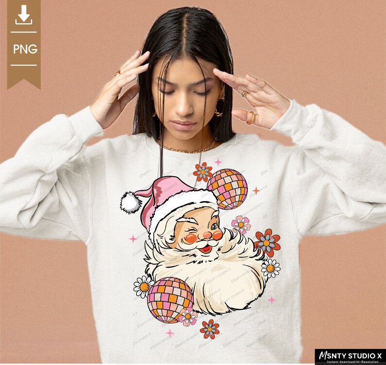 Disco Santa PNG: Groovy Christmas Sublimation (digital Download) - Etsy