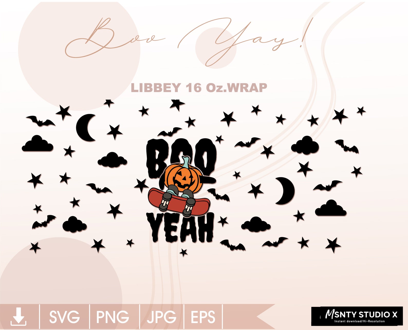 Fall Wrap Boo Yay Svg Ghost SVG halloween Libbey for 16oz - Etsy