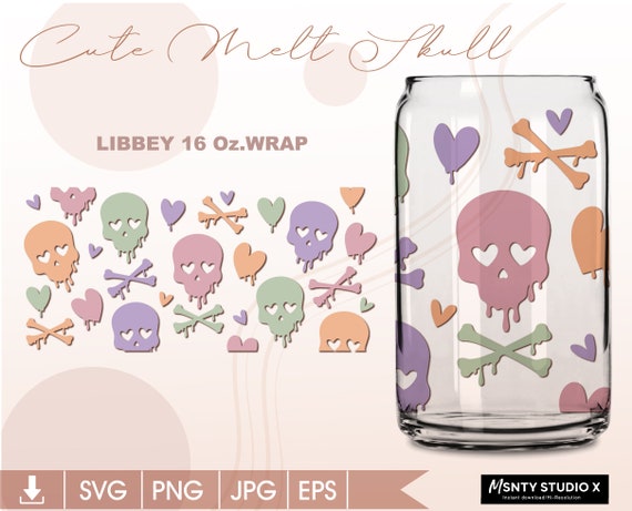 Full Wrap Cute Ghost for Libbey 16 Oz Can Glass Libbey - Etsy
