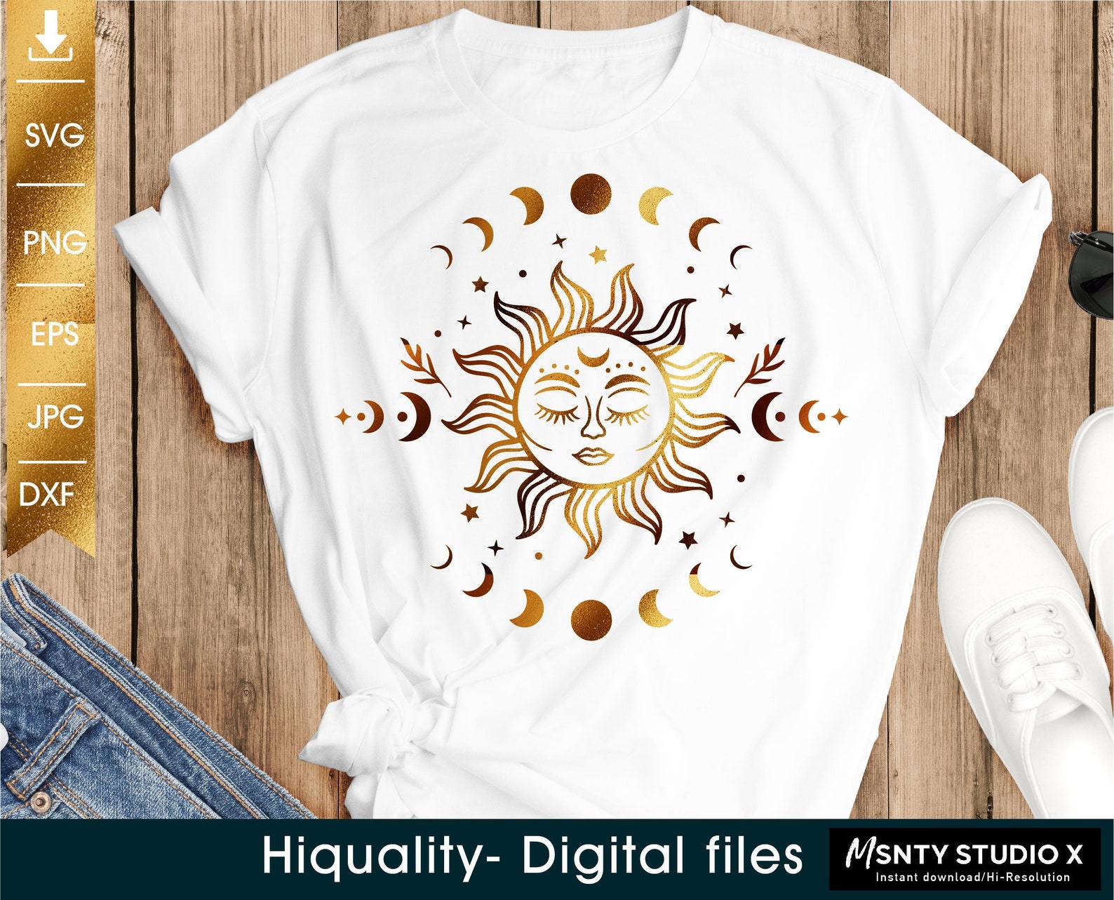 SUN and MOON Svg Mystical Svg Magic Moon Svg boho Svg - Etsy
