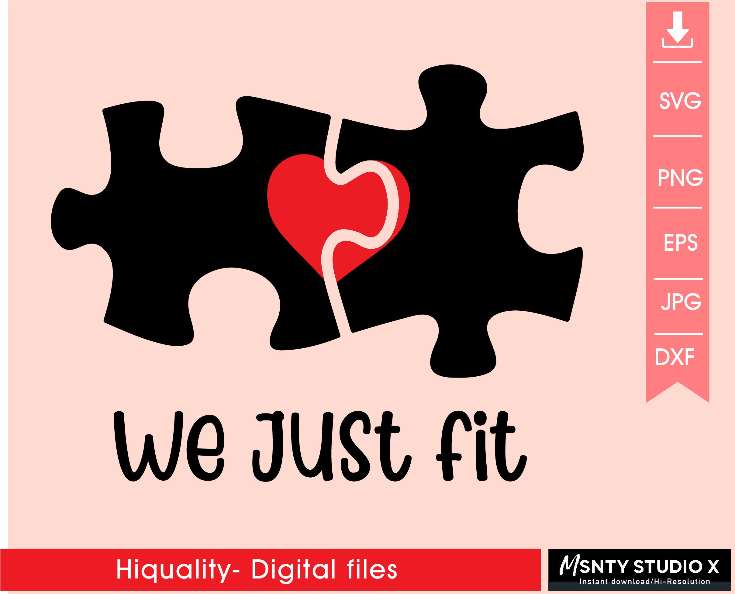 We Just Fit Svgvalentine Couple Svglove Couple Shirts | Etsy