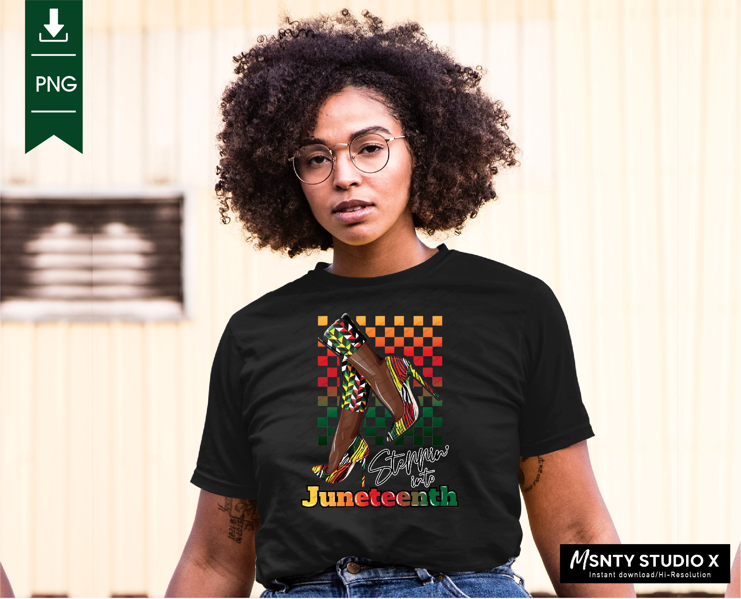 Steppin' Into Juneteenth Heels Png Juneteenth Png Afro - Etsy