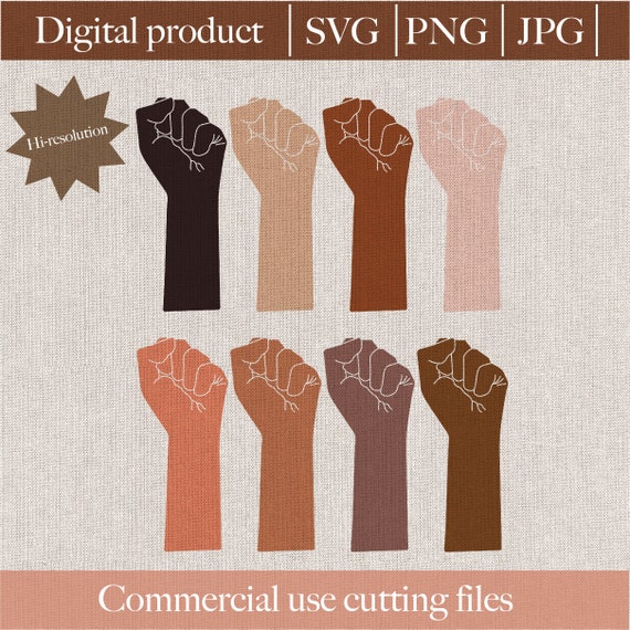 Skin Tone Hand Symbol of Language SVG Black Lives Matter SVG | Etsy