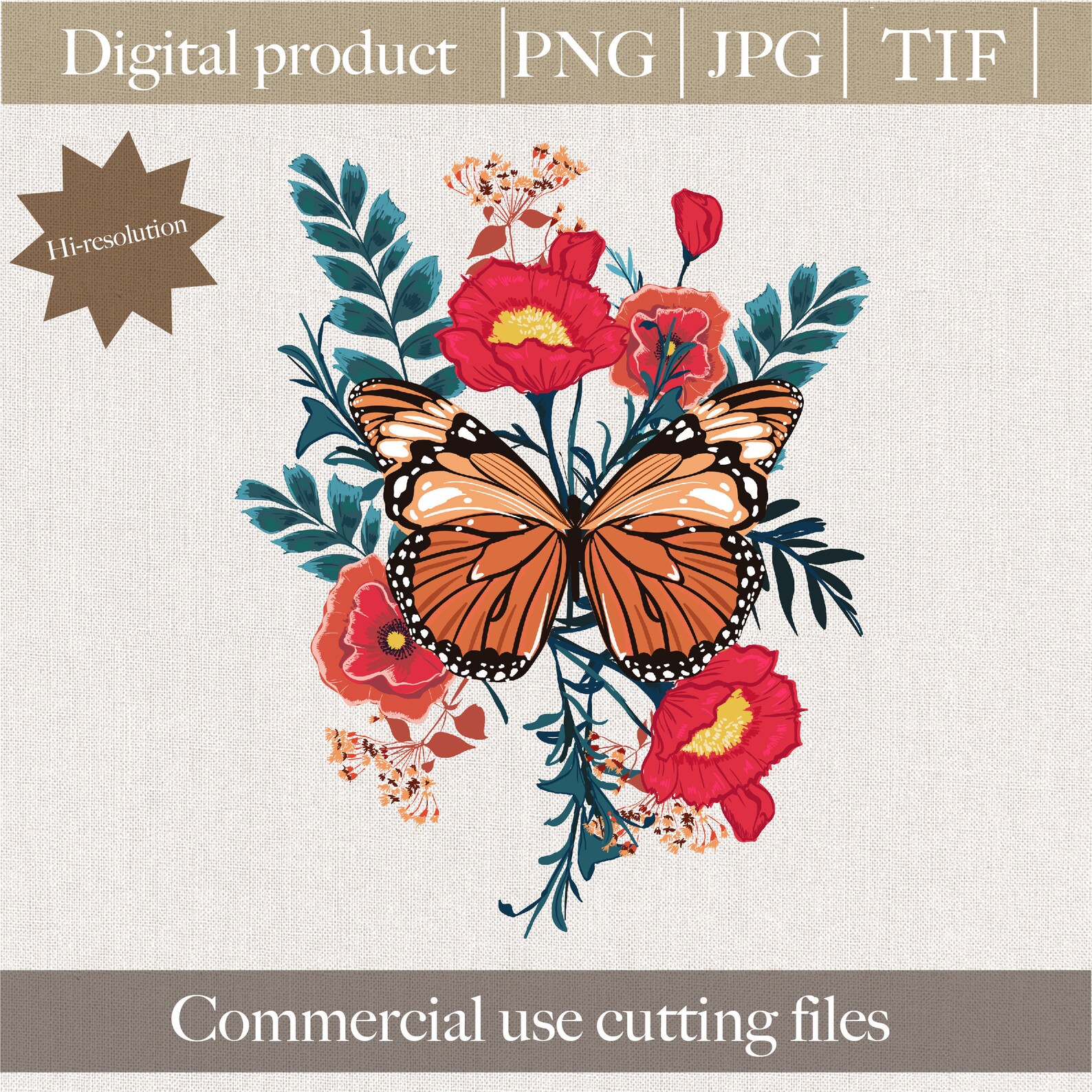 Big Butterfly and Red Garden Flower Png,jpg,tif File garden Flower Png ...