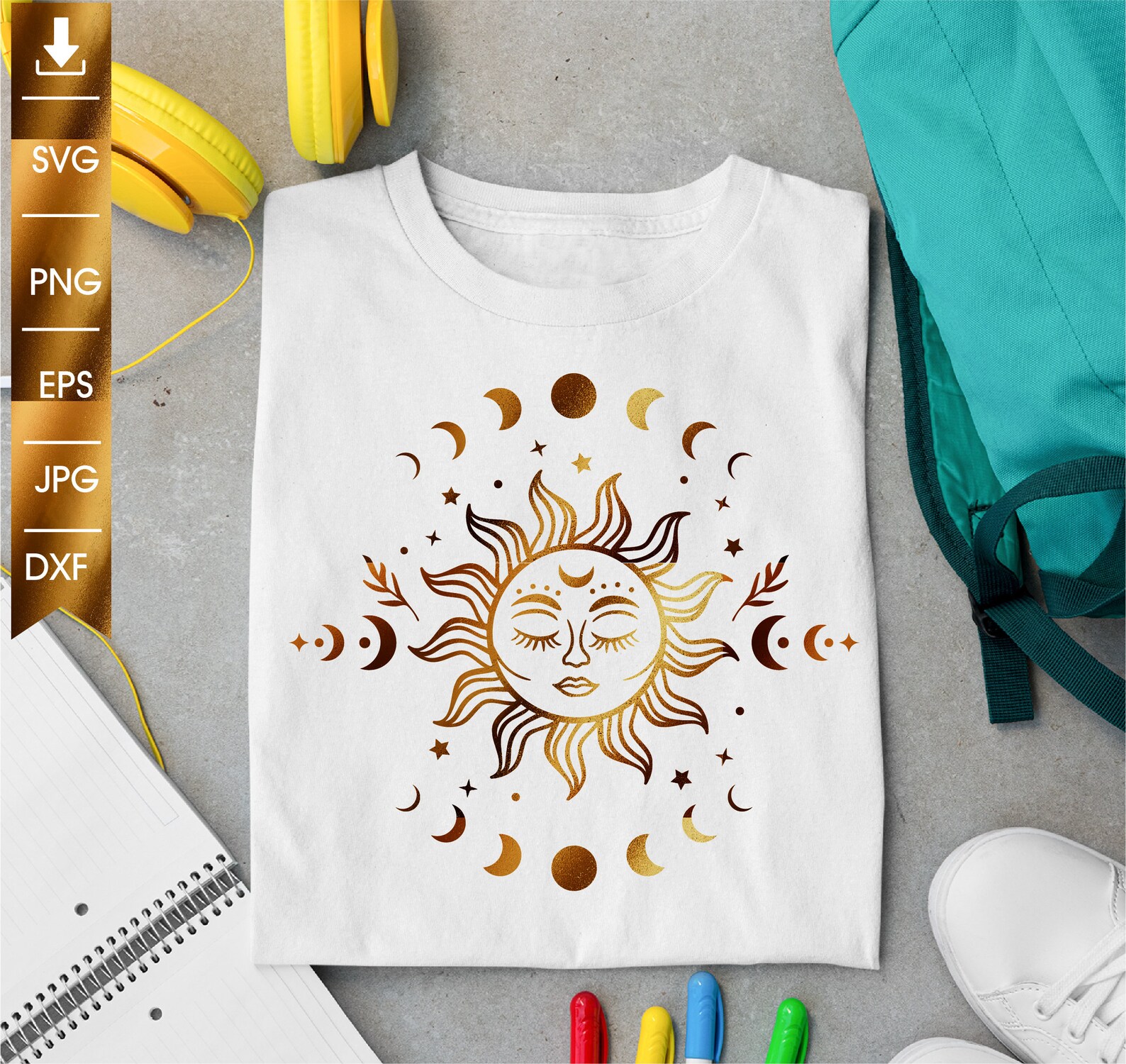 SOL y LUNA svg místico svg luna mágica svg boho svg - Etsy España