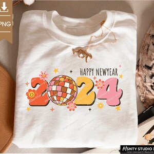 Happy New Year 2024 PNG, Disco Ball Png ,new Year's Sublimation Groovy ...