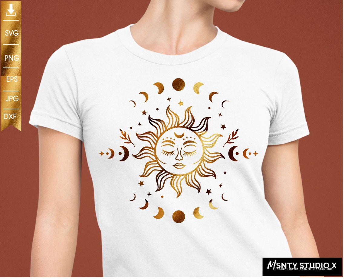 SUN and MOON Svg Mystical Svg Magic Moon Svg boho Svg - Etsy