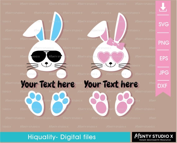 Easter Bunny Ears Svg Easter Svg Bunny Svgeaster Split | Etsy