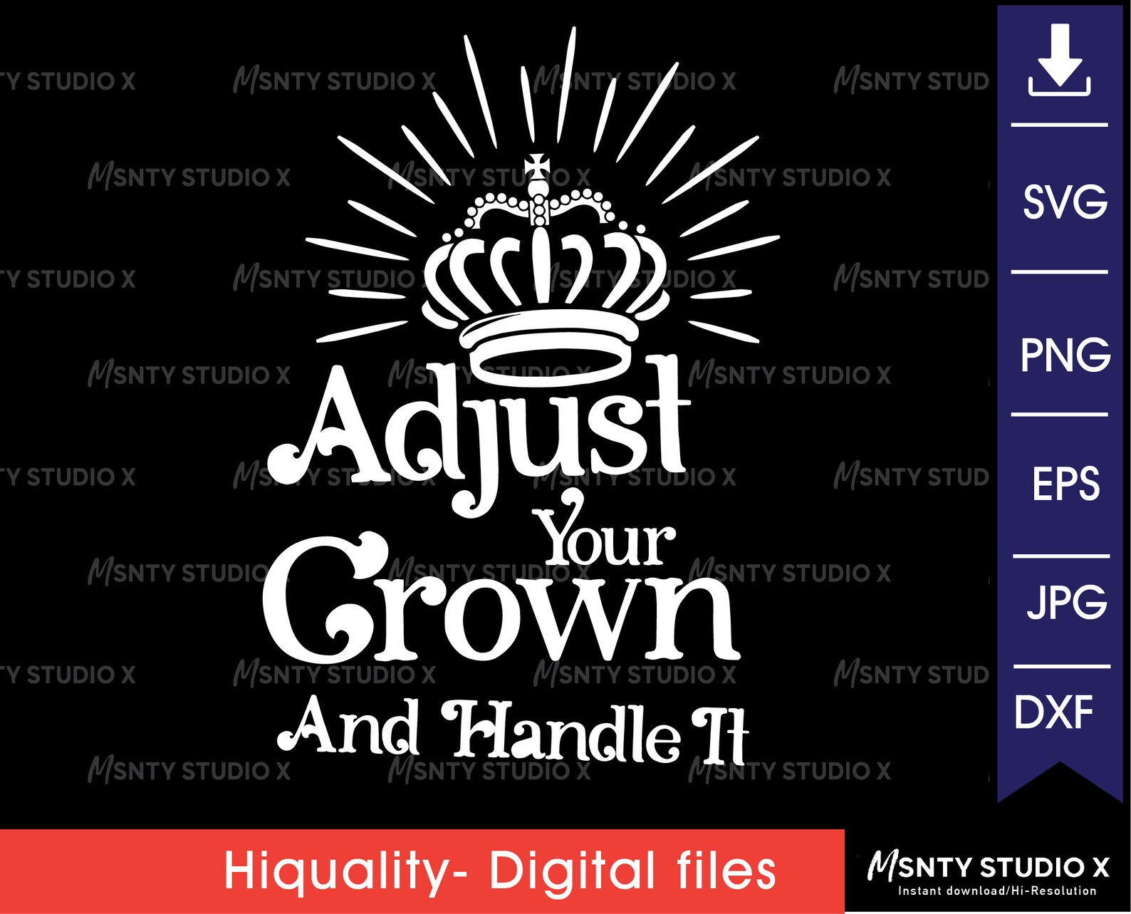 Adjust Your Crown and Handle It SVG Motivational Saying - Etsy Canada