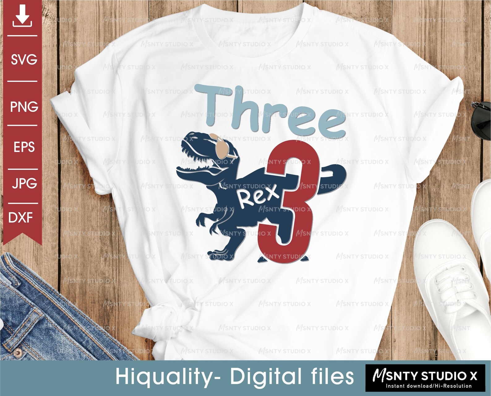 Three Rex Svg Dinosaur Birthday Svg 3rd Birthday Svg Third - Etsy