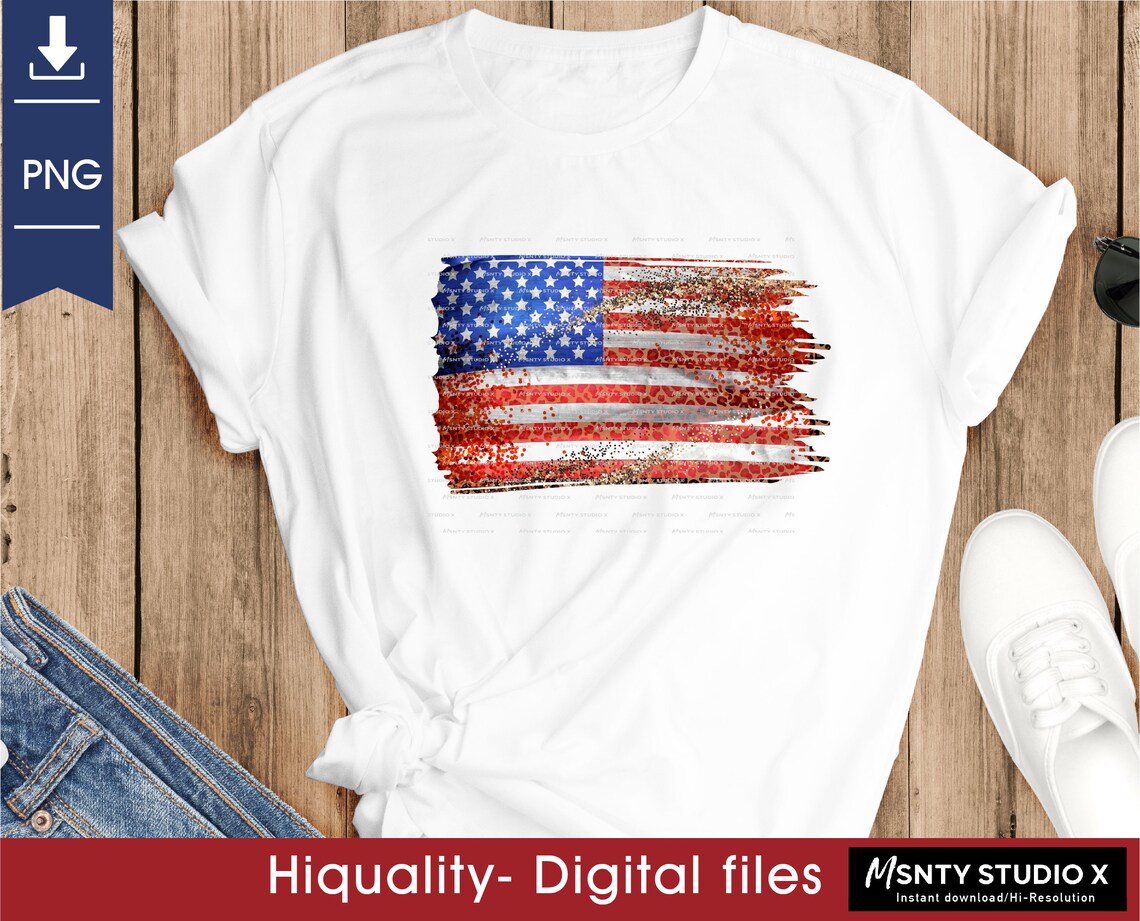 USA Flag Sublimation Design Printable Half Leopard America - Etsy