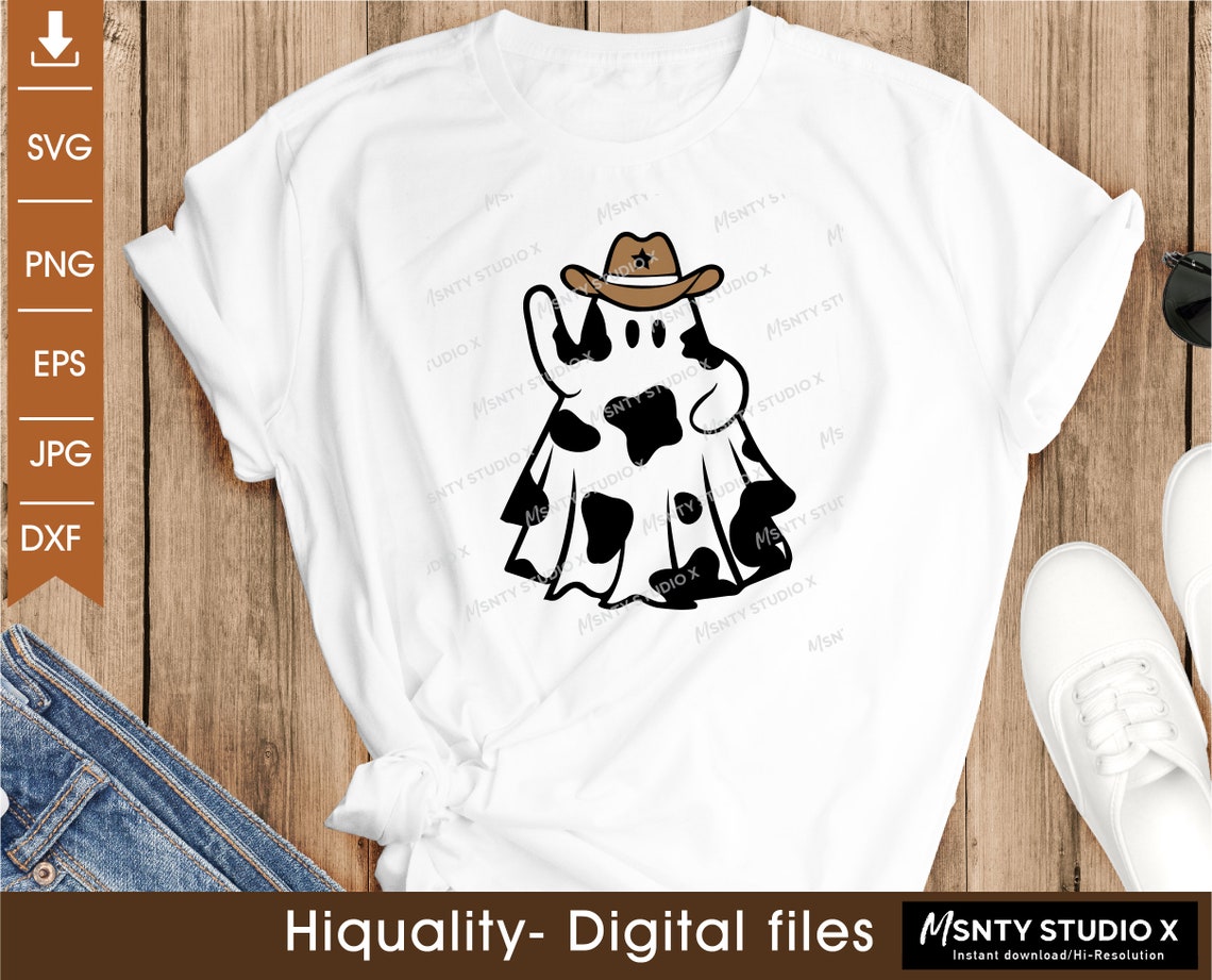Cowboy Ghost SVG Cut File Retro Halloween Svg Cowboy - Etsy