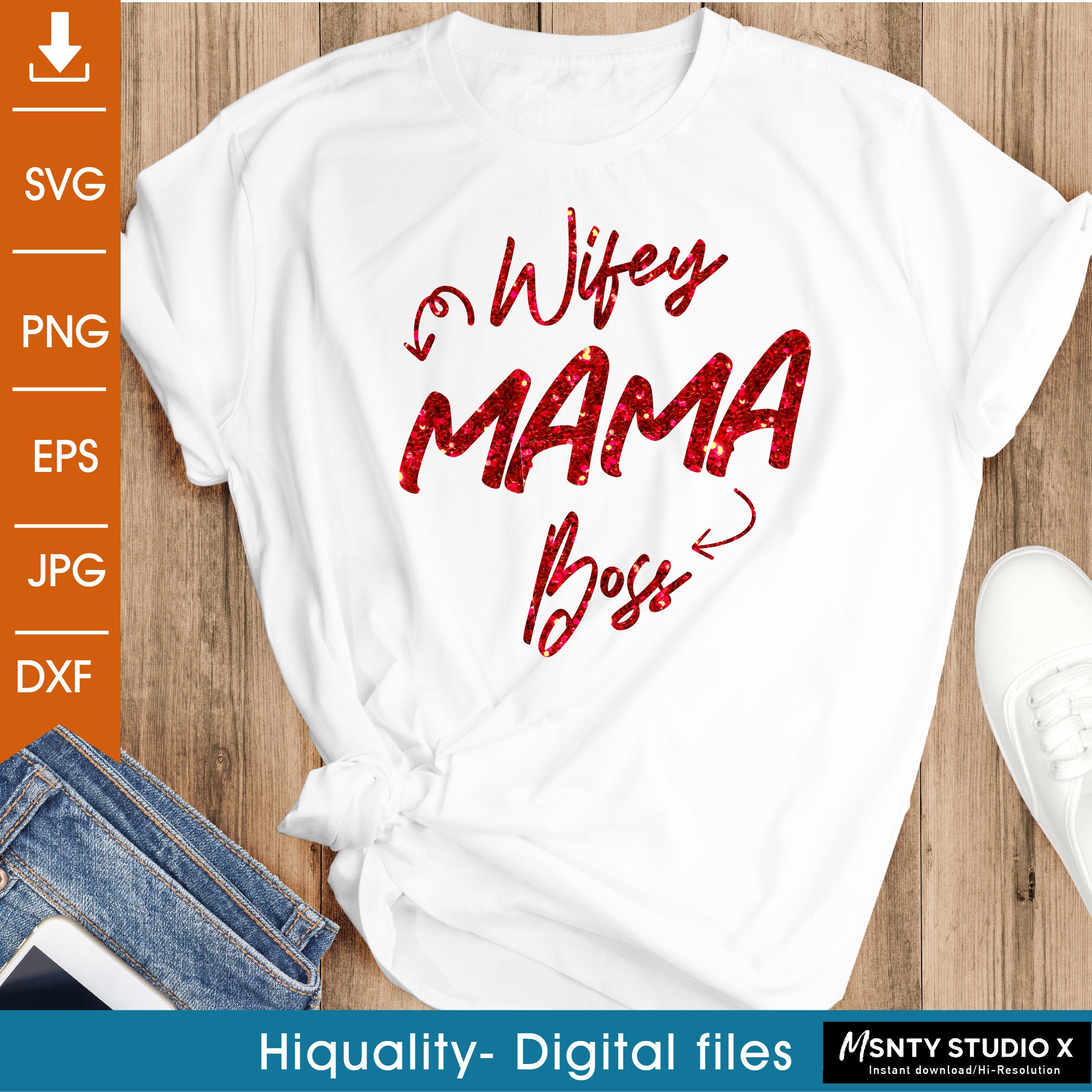 Wifey Mama Boss Svg Boss Mom Svgwife Mom Boss Svg Hustle Etsy