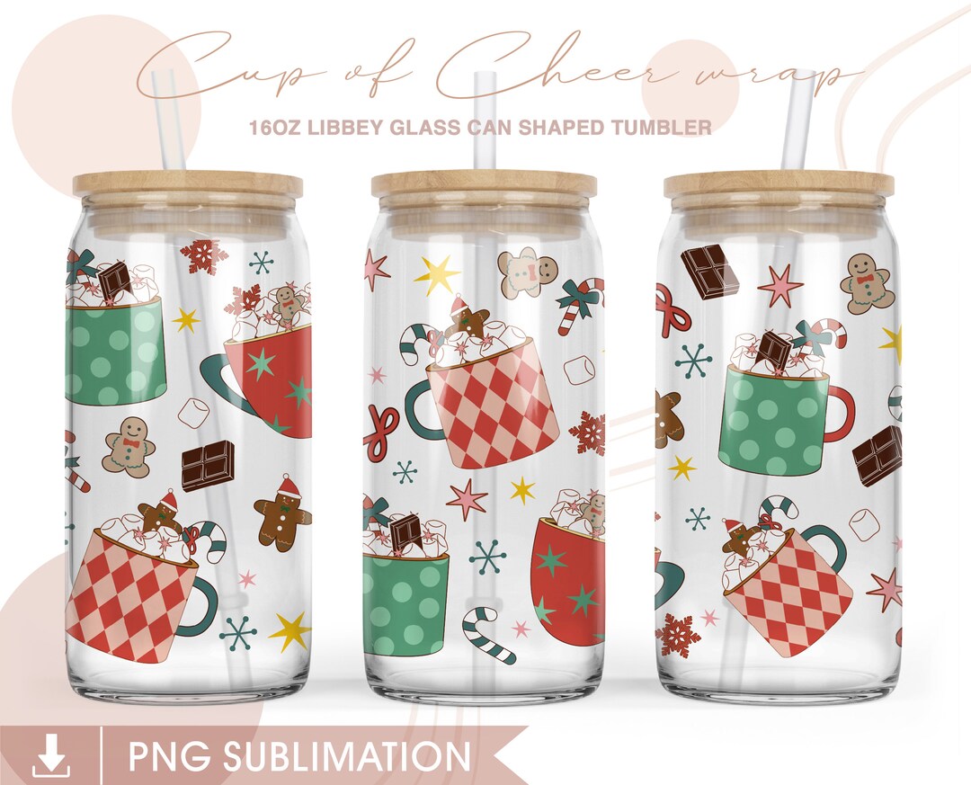 16 Oz Libbey Beer Glass Can Sublimation Christmas Cup - Etsy