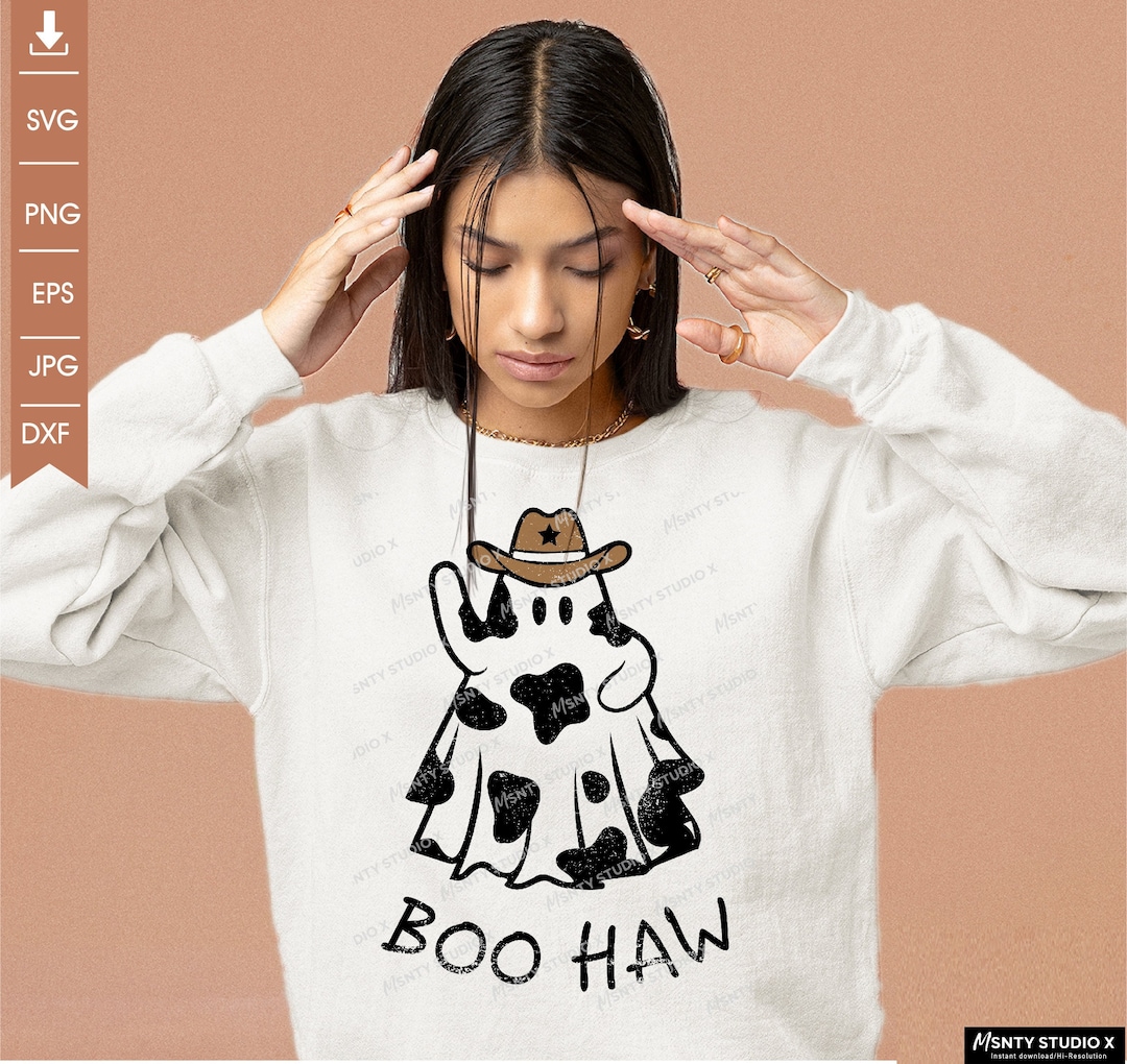 Western Ghost Svg,boo Haw Svg, Wild West Halloween Costume, Spooky ...