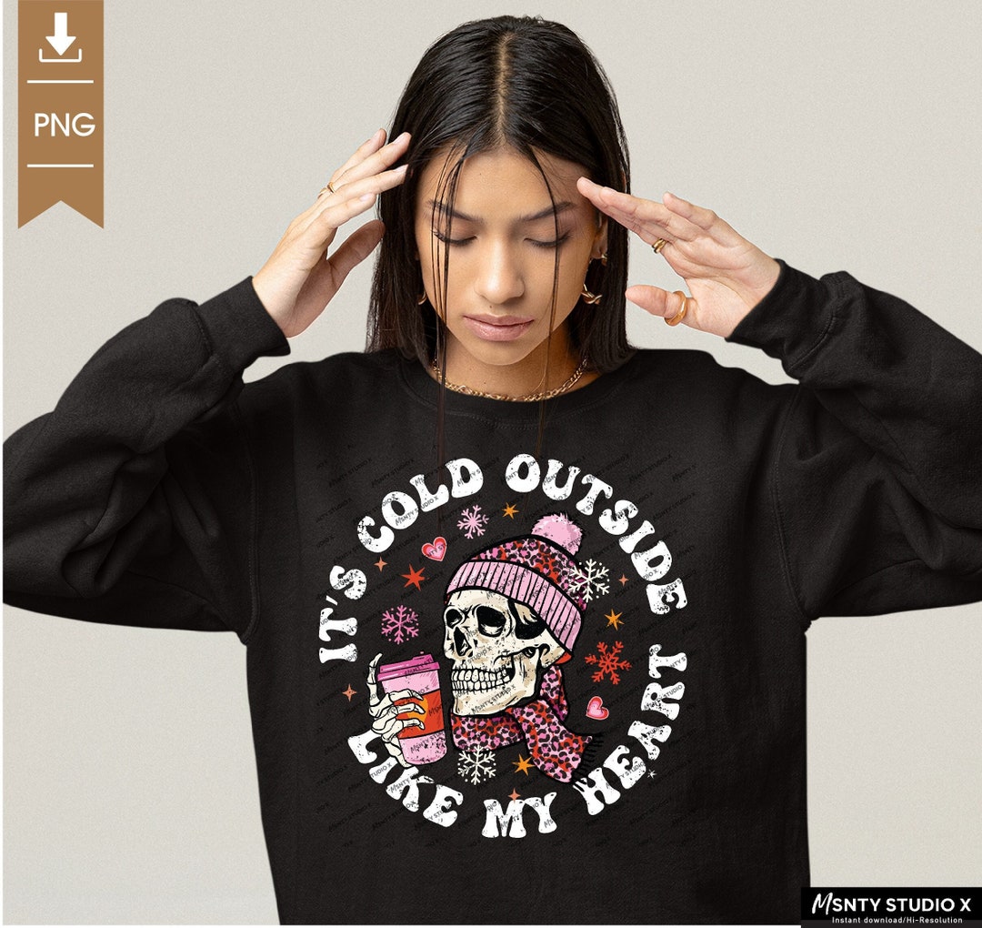 Cold Like My Heart Png PNG, Valentine Skull, Skull Png , Winter ...