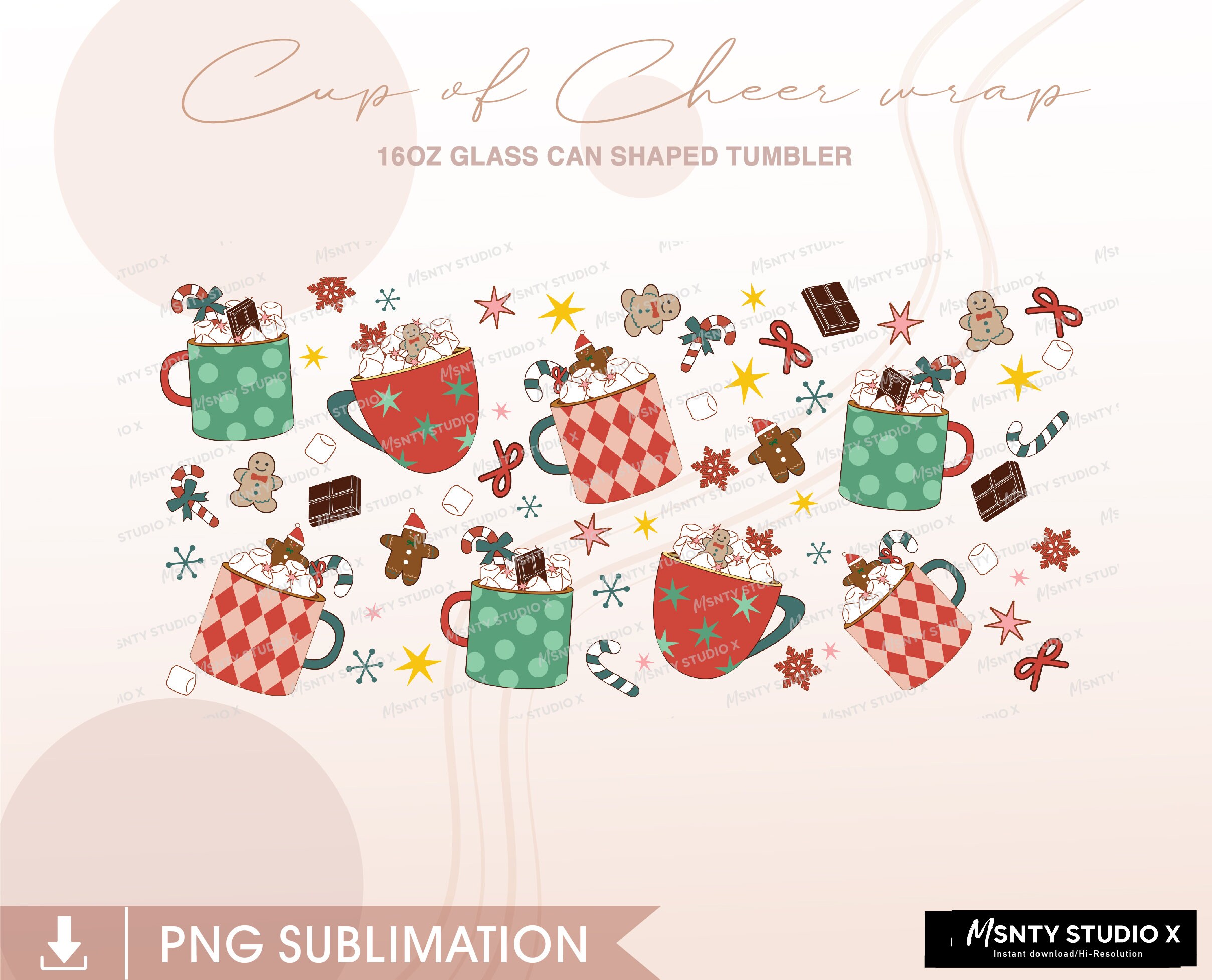 16 Oz Libbey Beer Glass Can Sublimation Christmas Cup - Etsy