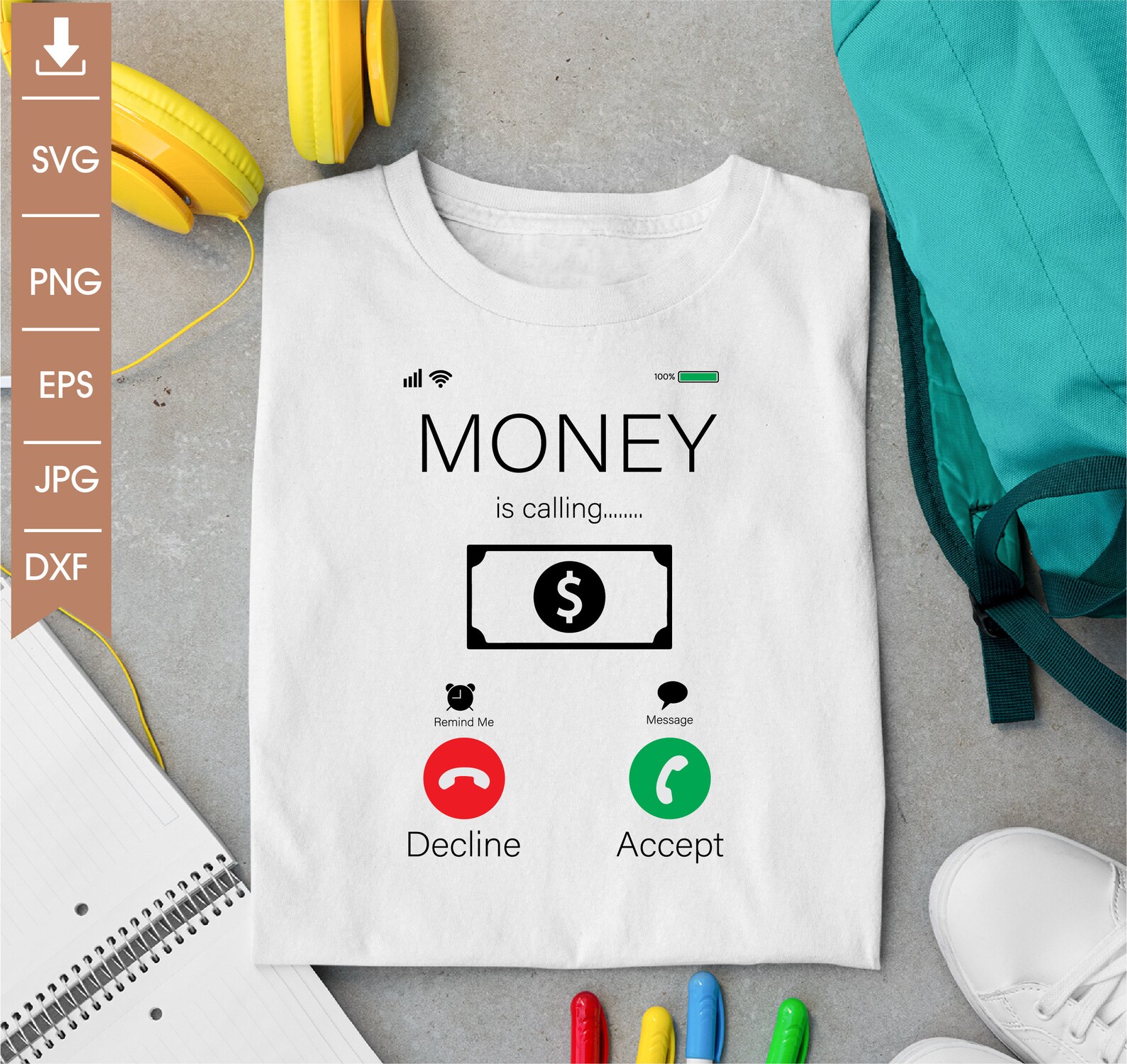 Money is Calling Svg incoming Call Money SVG Funny T-shirt - Etsy