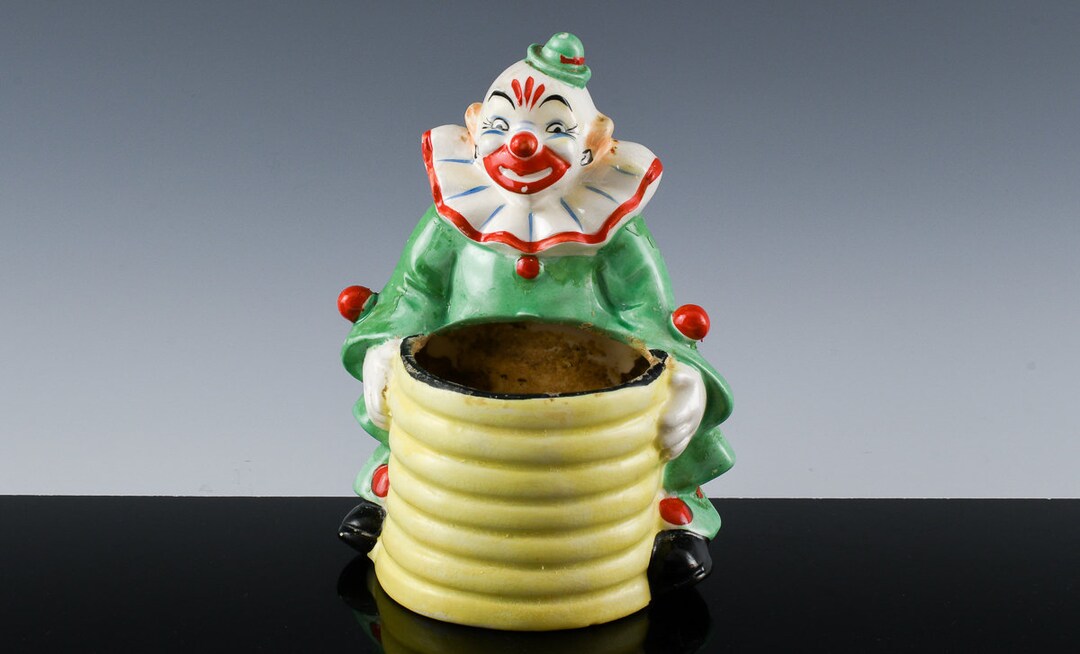 Fine Vintage C1957 Japan Porcelain Clown Figural Hand Painted Pocket ...