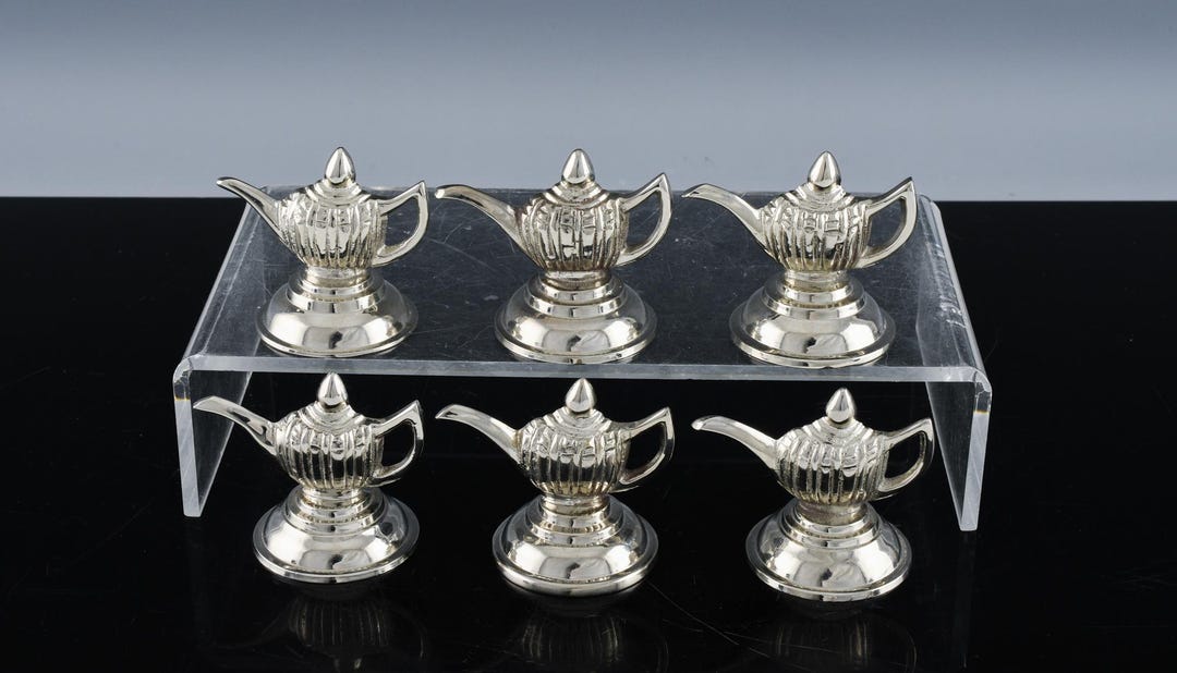 Very Unique 6 Piece Set of Vintage Silver Plate Teapot Kettle Figural ...