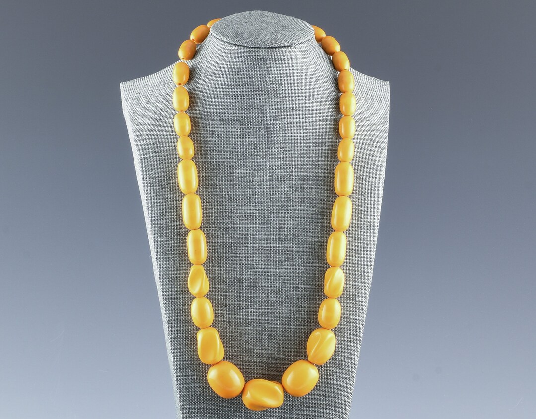 Superb Vintage Rich Butterscotch Colored Agate Stone Beaded Necklace - Etsy