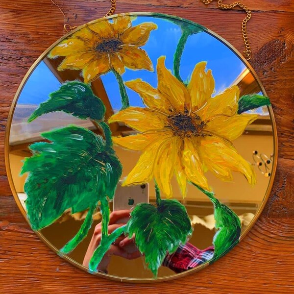 Hand Painted Mirror - Etsy