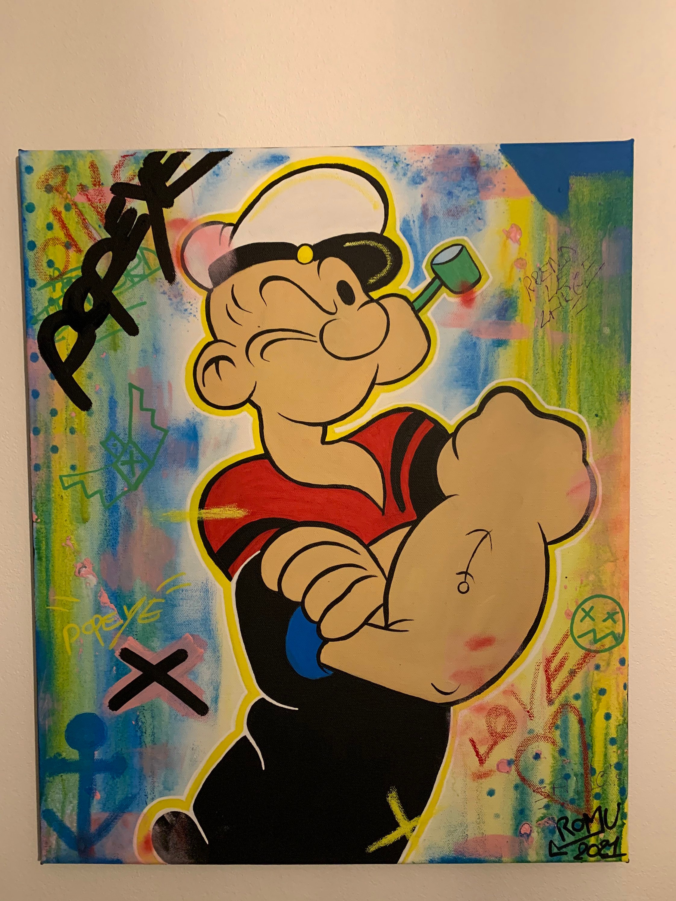 Pop-Bilder Art Street Art popeye hand gemacht Acryl | Etsy