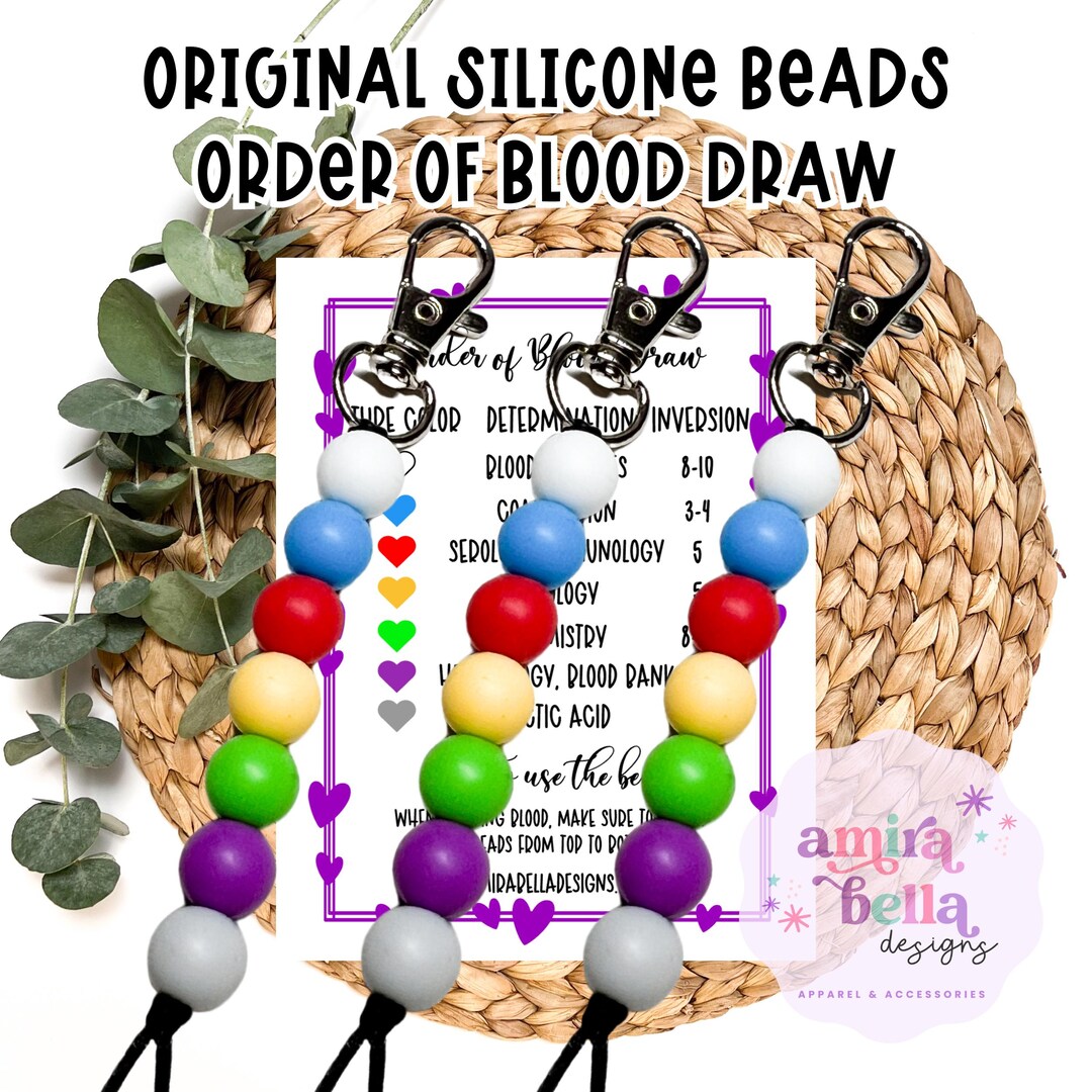 Order of Blood Draw Beads, Badge Reel Accessory for Student Nurses ...