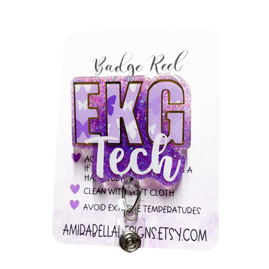 EKG Tech Badge Reel: Heartbeat ID Holder - Etsy
