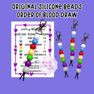 Order of Blood Draw Beads, Badge Reel Accessory for Student Nurses ...